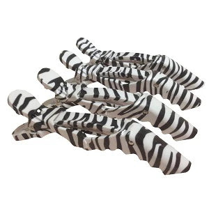 Zebra Print Alligator Clips- 4 Pack - Hairdressers Hardware
