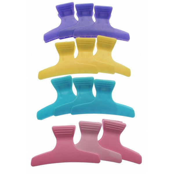 Butterfly Clips- 12 Pack- Coloured - Hairdressers Hardware